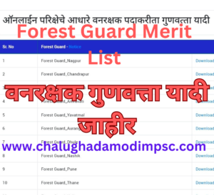 Forest Guard Merit List || वनरक्षक गुणवत्ता यादी जाहीर - Chalu Ghadamodi